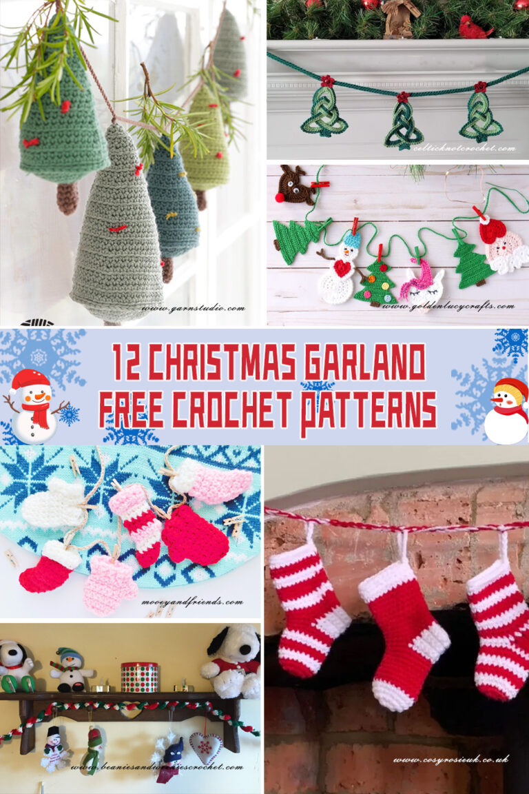 12 Christmas Garland Crochet Patterns - FREE - iGOODideas.com