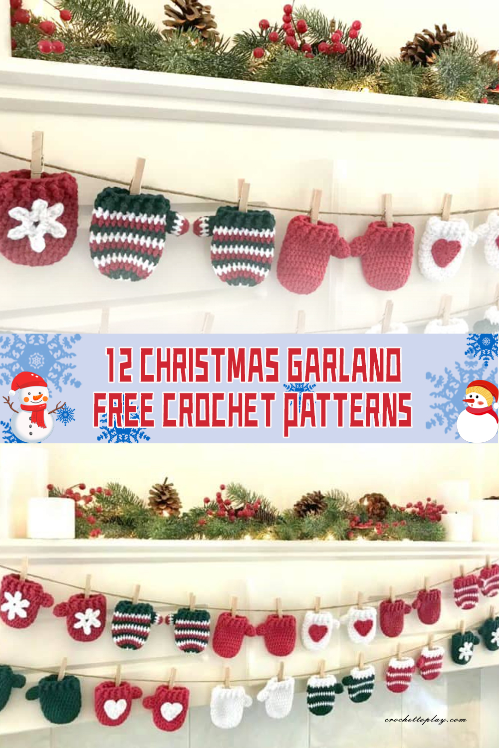 12 Christmas Garland Crochet Patterns - FREE - iGOODideas.com