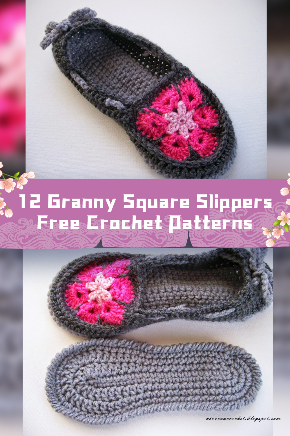 12 Granny Square Slipper Crochet Patterns - FREE - iGOODideas.com