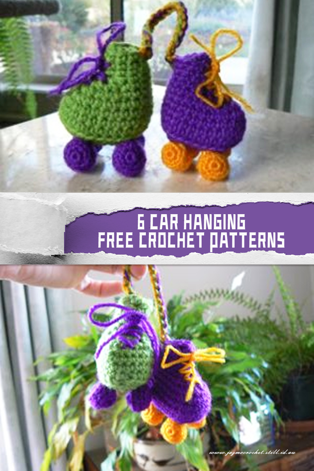 6 Car Hanging Crochet Patterns - FREE - iGOODideas.com