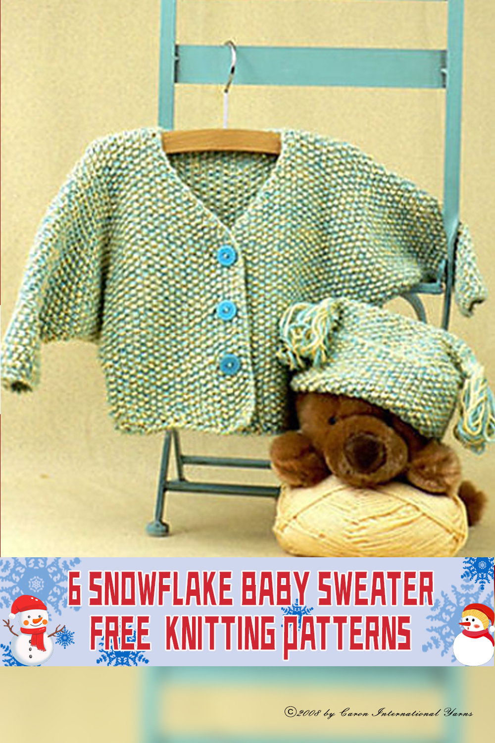 6 Snowflake Baby Sweater Knitting Patterns - FREE - iGOODideas.com