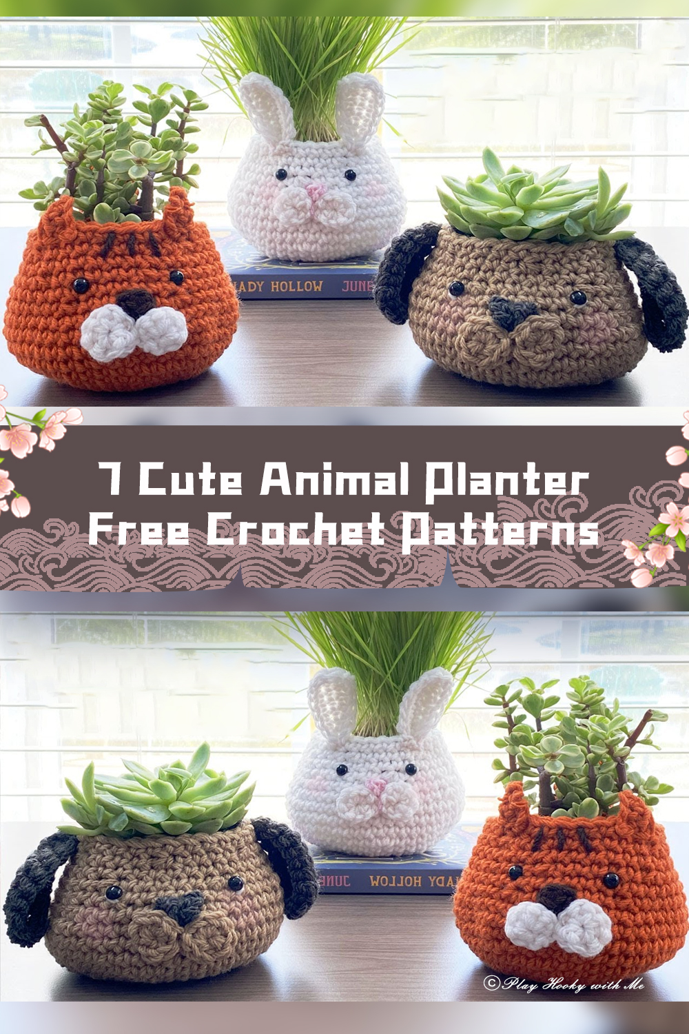 7 Adorable Animal Planter Crochet Patterns - FREE - iGOODideas.com