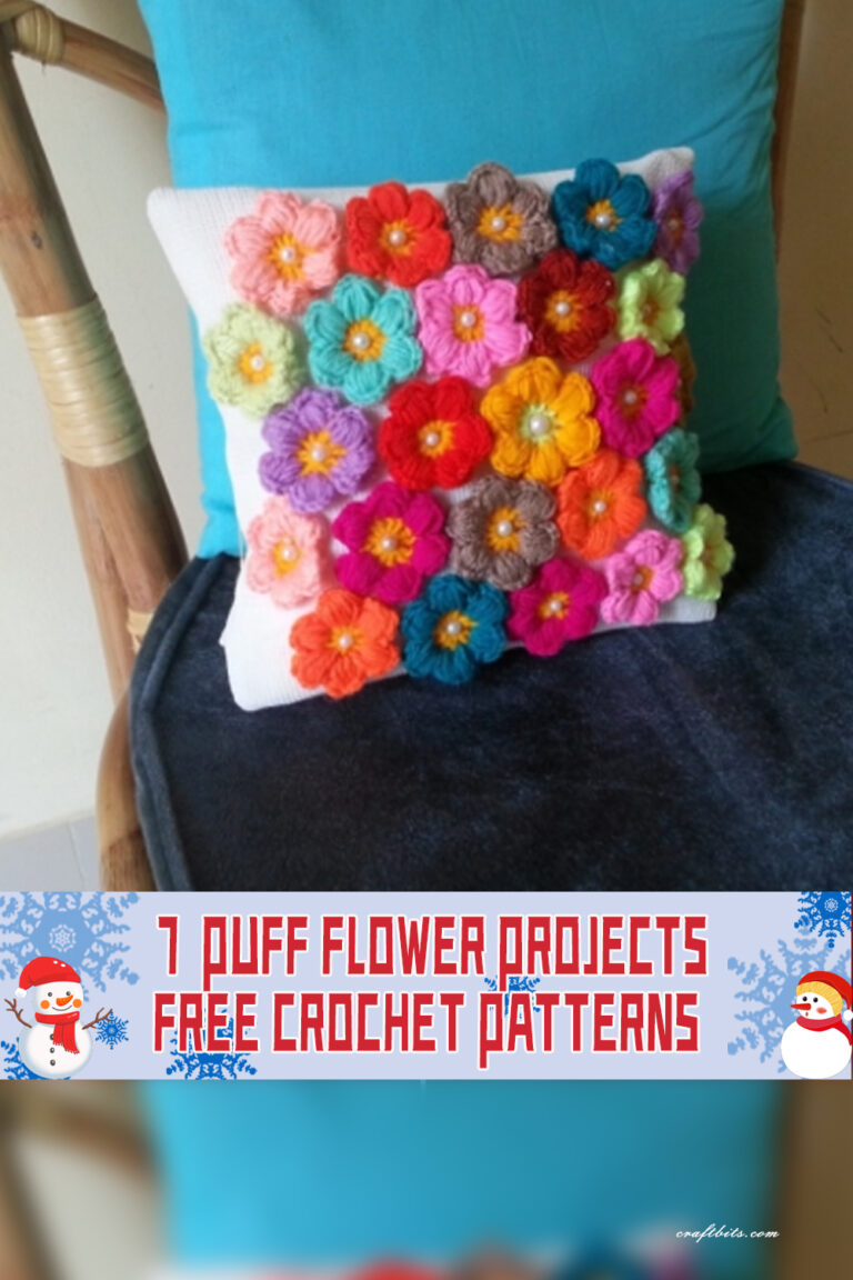 7 Free Crochet Patterns for Puff Flower Projects - iGOODideas.com