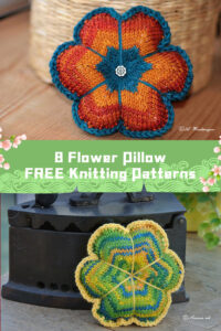 Knitting Perfect Flower Pillows With FREE Patterns - iGOODideas.com