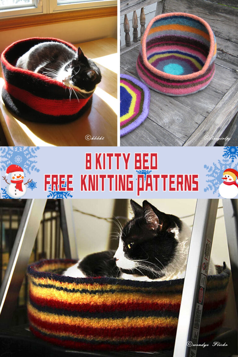 8 Kitty Bed FREE Knitting Patterns - iGOODideas.com