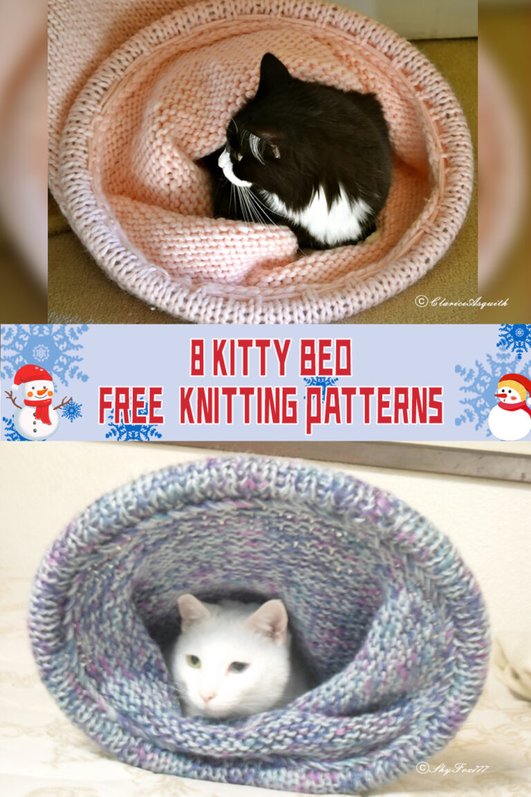 8 Kitty Bed FREE Knitting Patterns - iGOODideas.com