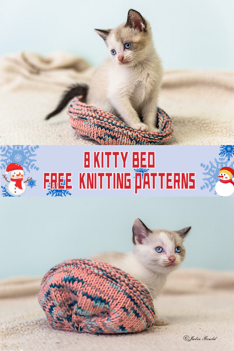 8 Kitty Bed FREE Knitting Patterns - iGOODideas.com