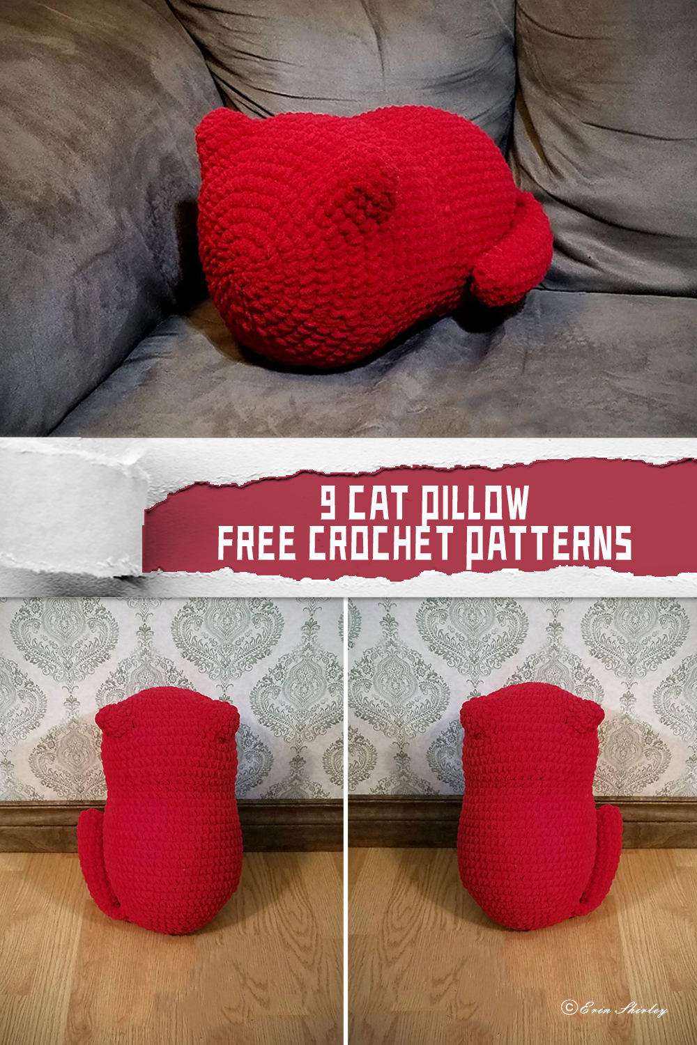 9 Free Cat Pillow Crochet Patterns for cat lovers - iGOODideas.com