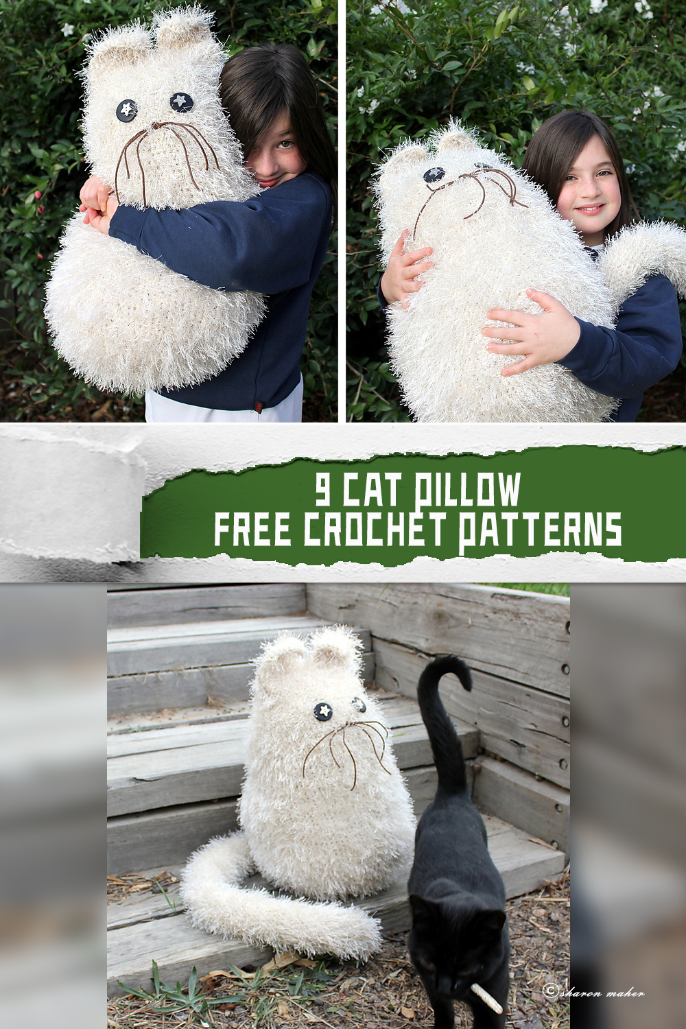 9 Free Cat Pillow Crochet Patterns for cat lovers - iGOODideas.com