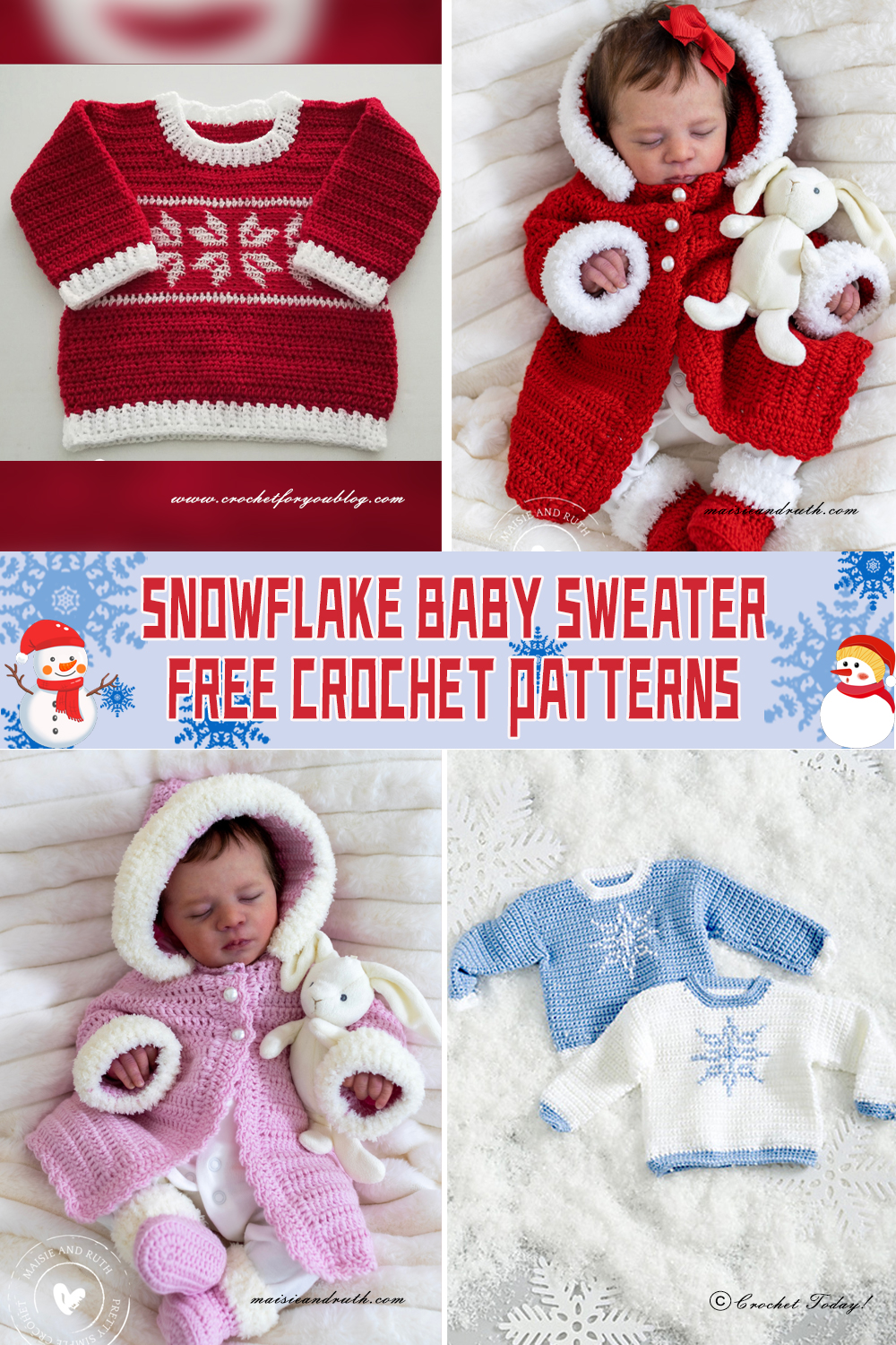 Snowflake Baby Sweater Crochet Patterns - FREE - iGOODideas.com