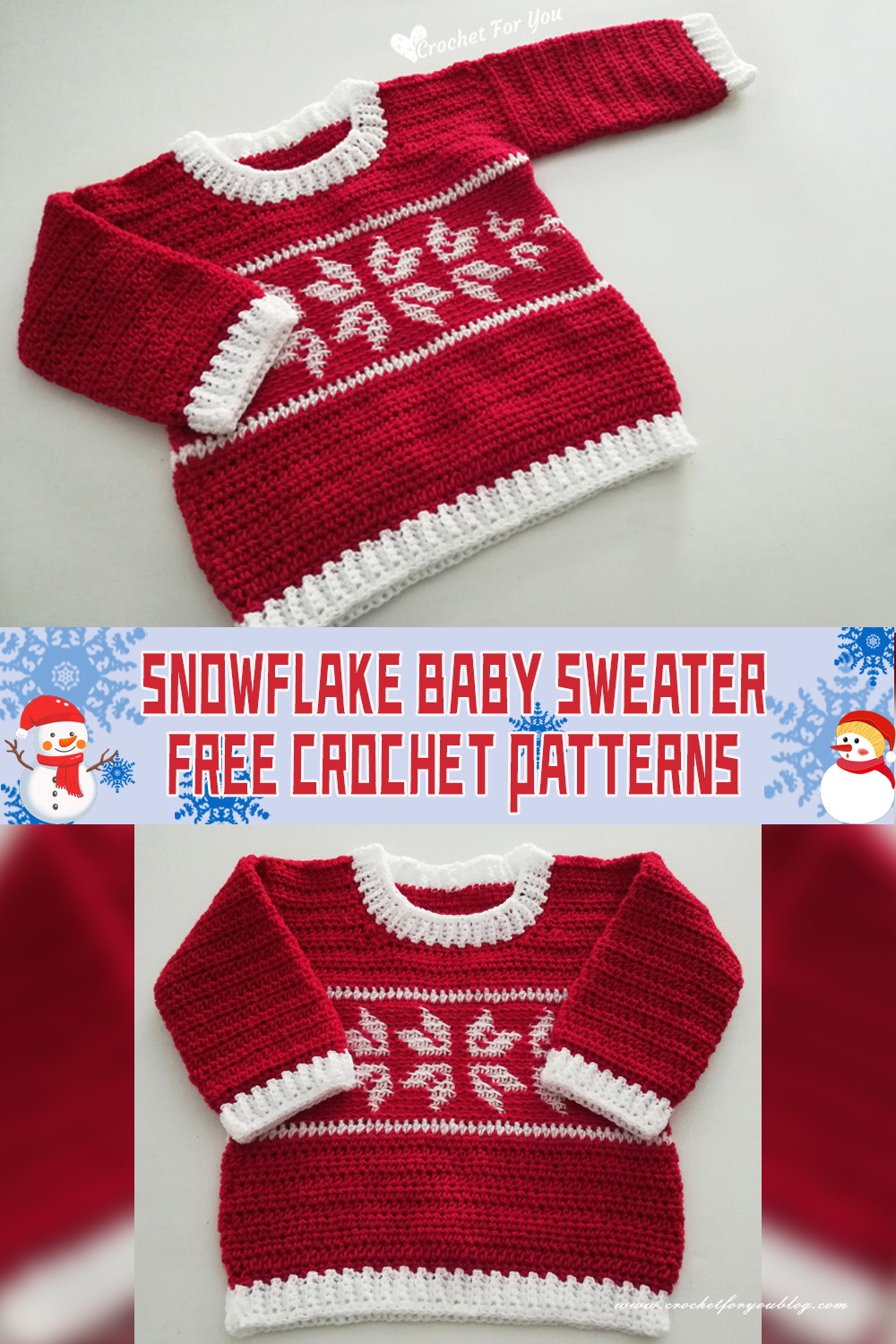 Snowflake Baby Sweater Crochet Patterns - FREE - iGOODideas.com