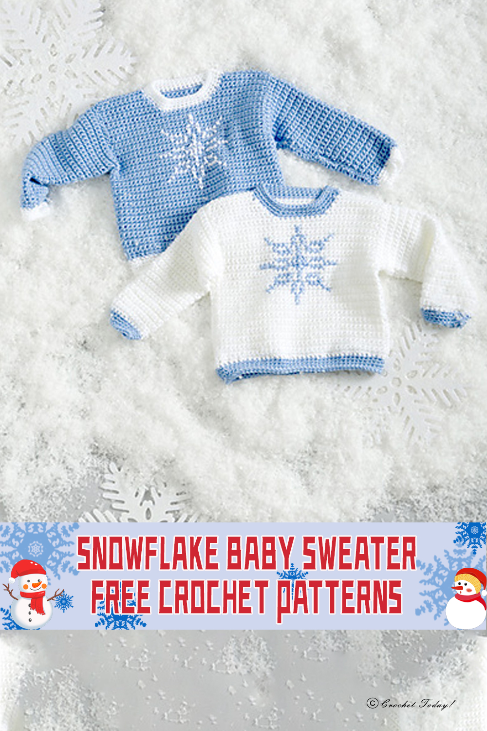 Snowflake Baby Sweater Crochet Patterns - FREE - iGOODideas.com