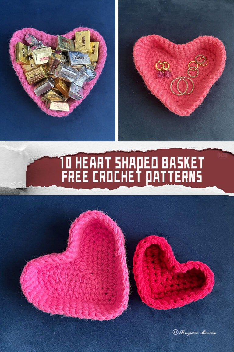 10 Heart Shaped Basket Crochet Patterns -FREE - iGOODideas.com