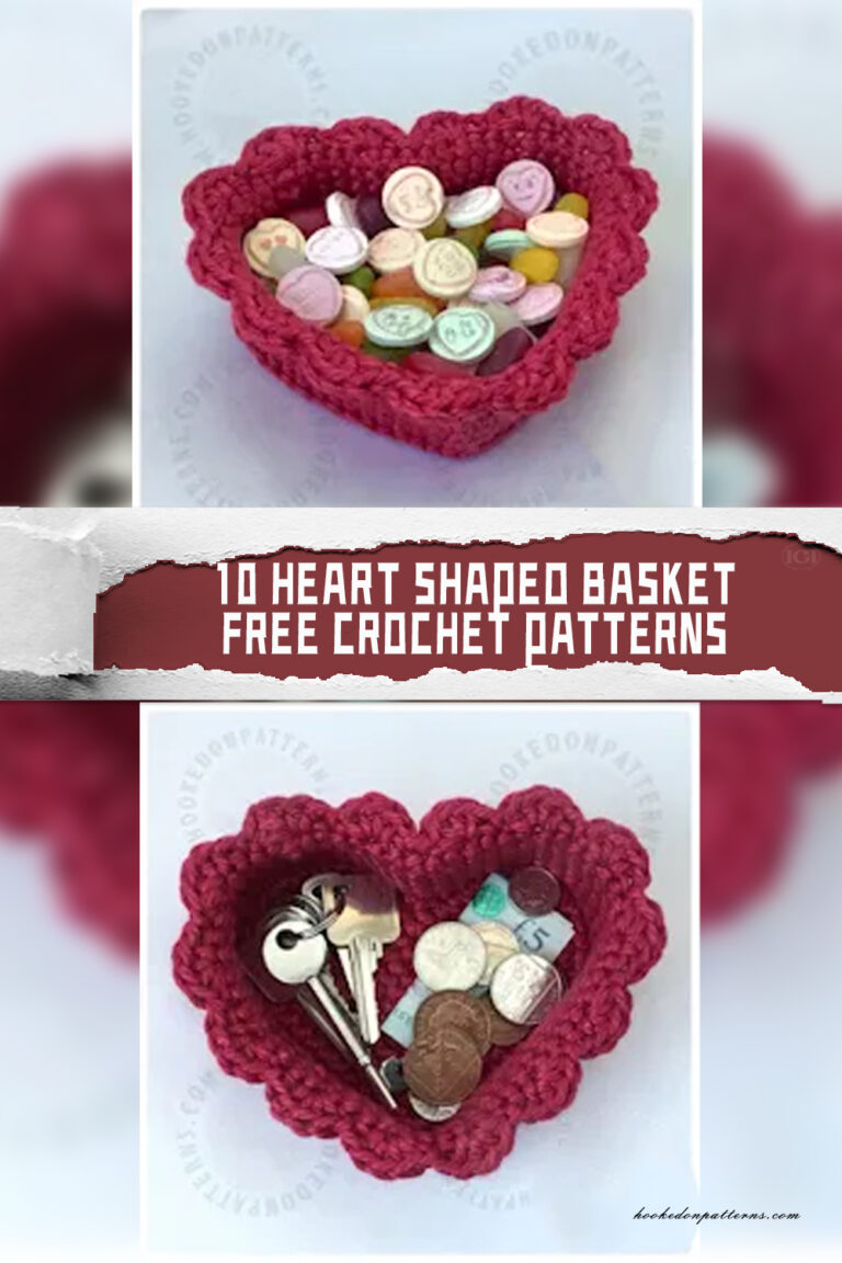 10 Heart Shaped Basket Crochet Patterns -FREE - iGOODideas.com