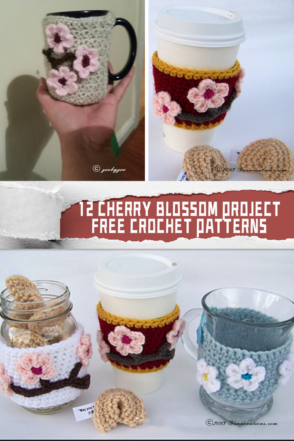 12 Cherry Blossom Project Crochet Patterns -FREE - iGOODideas.com