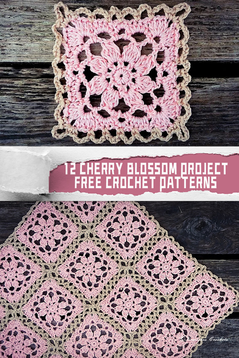 12 Cherry Blossom Project Crochet Patterns -FREE - iGOODideas.com