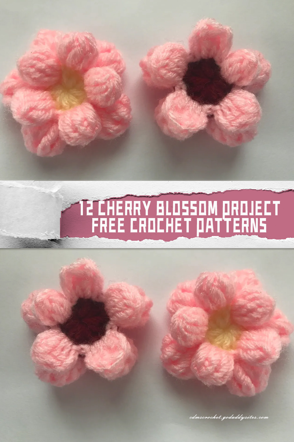 12 Cherry Blossom Project Crochet Patterns -FREE - iGOODideas.com