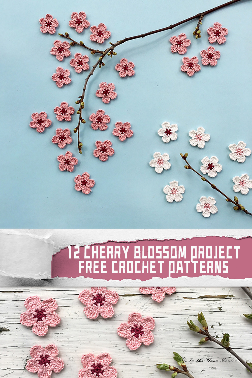 12 Cherry Blossom Project Crochet Patterns -FREE - iGOODideas.com