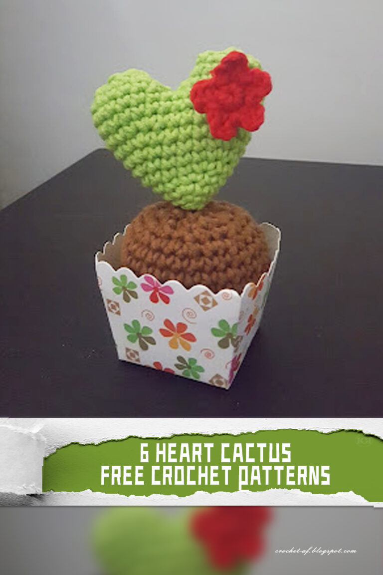 6 Heart Cactus Crochet Patterns - FREE - iGOODideas.com