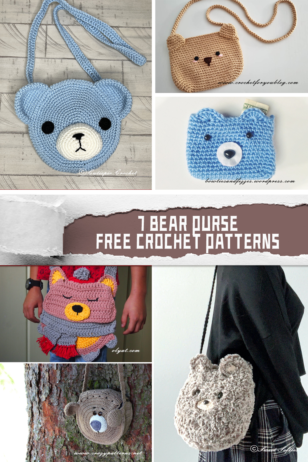 7 Bear Purse Crochet Patterns - FREE - iGOODideas.com