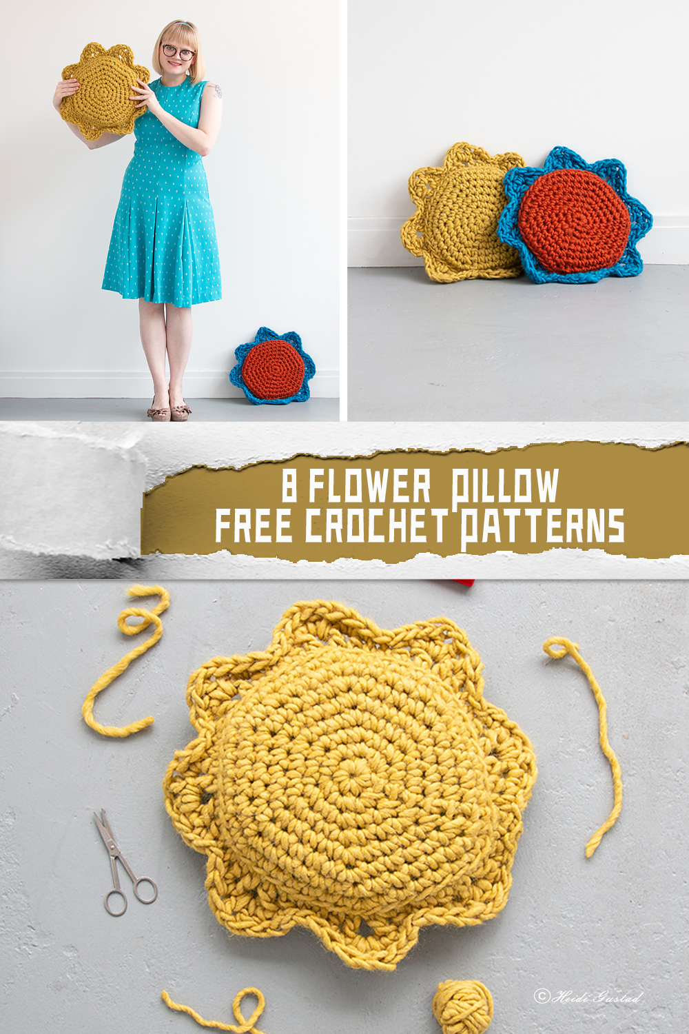 Exploring Eight FREE Unique Flower Pillow Crochet Patterns - iGOODideas.com