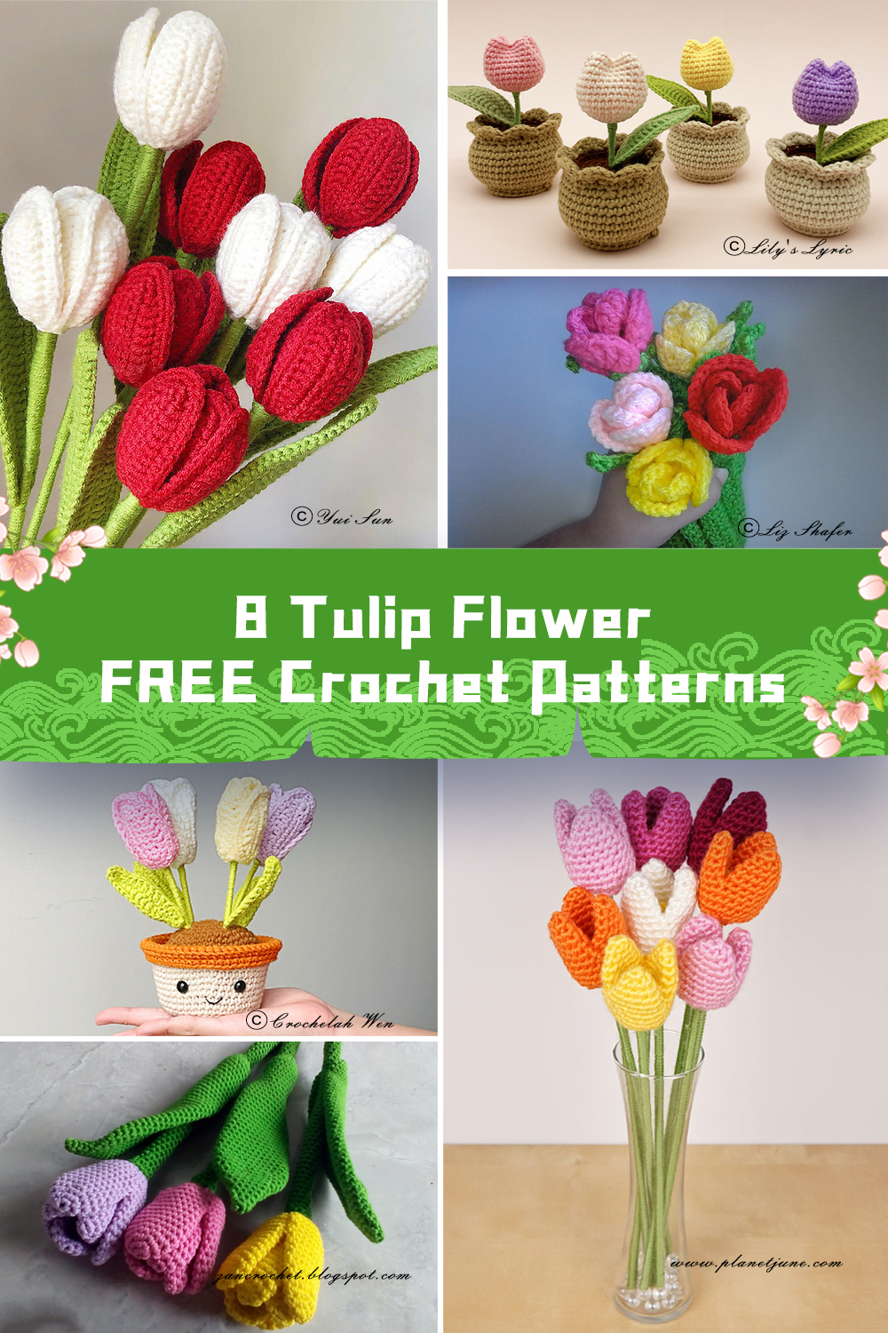 Decorate Your Home with Tulip Flower Crochets: 8 Free Patterns - iGOODideas.com