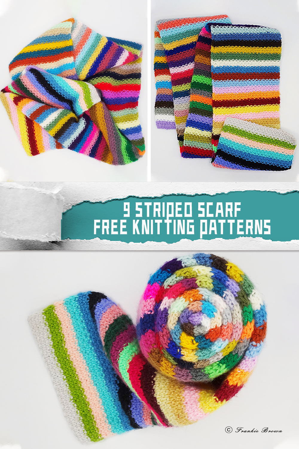 9 Striped Scarf Knitting Patterns - FREE - iGOODideas.com