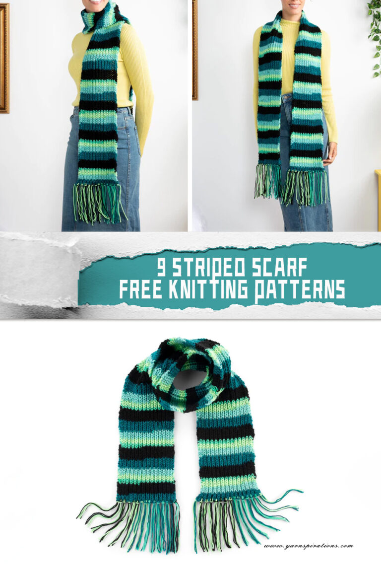 9 Striped Scarf Knitting Patterns - FREE - iGOODideas.com