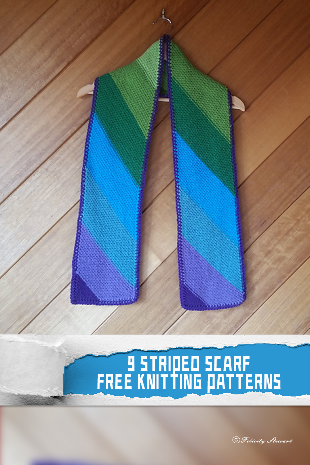 9 Striped Scarf Knitting Patterns - FREE - iGOODideas.com
