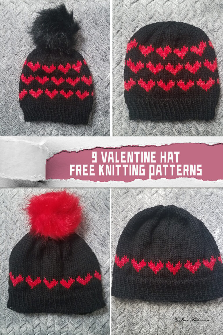 9 Valentine Hat Knitting Patterns -FREE - iGOODideas.com