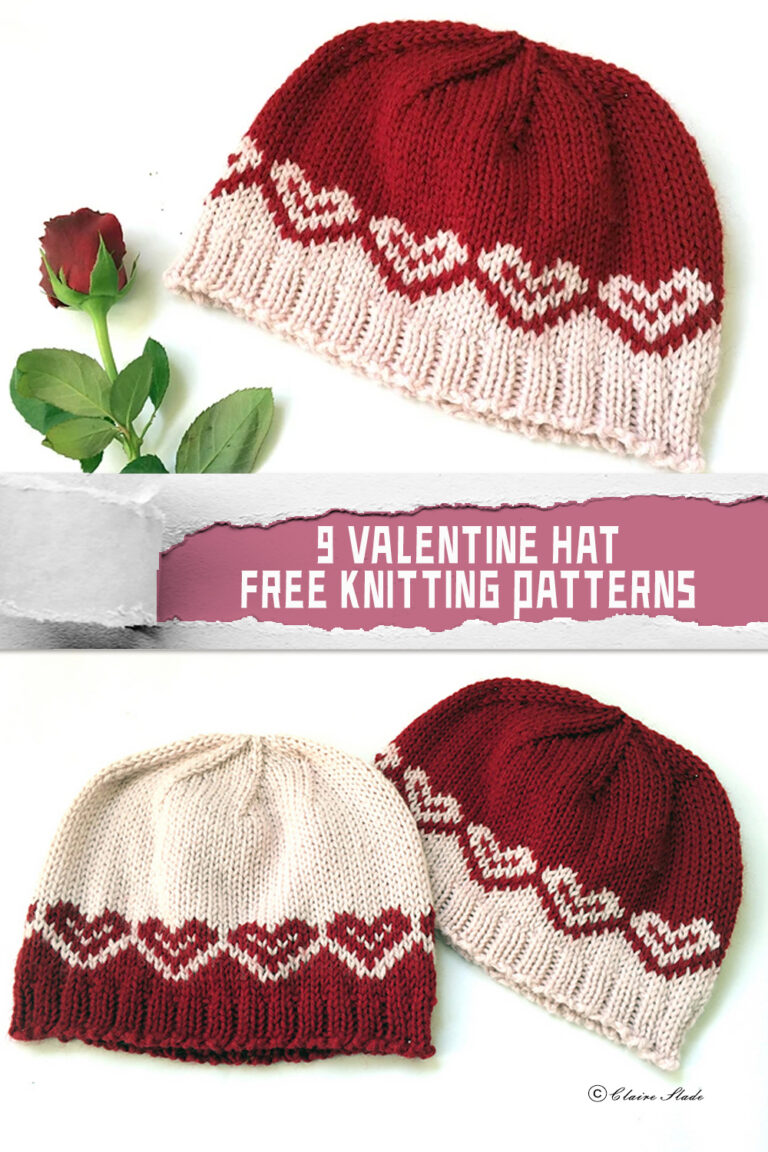 9 Valentine Hat Knitting Patterns -FREE - iGOODideas.com