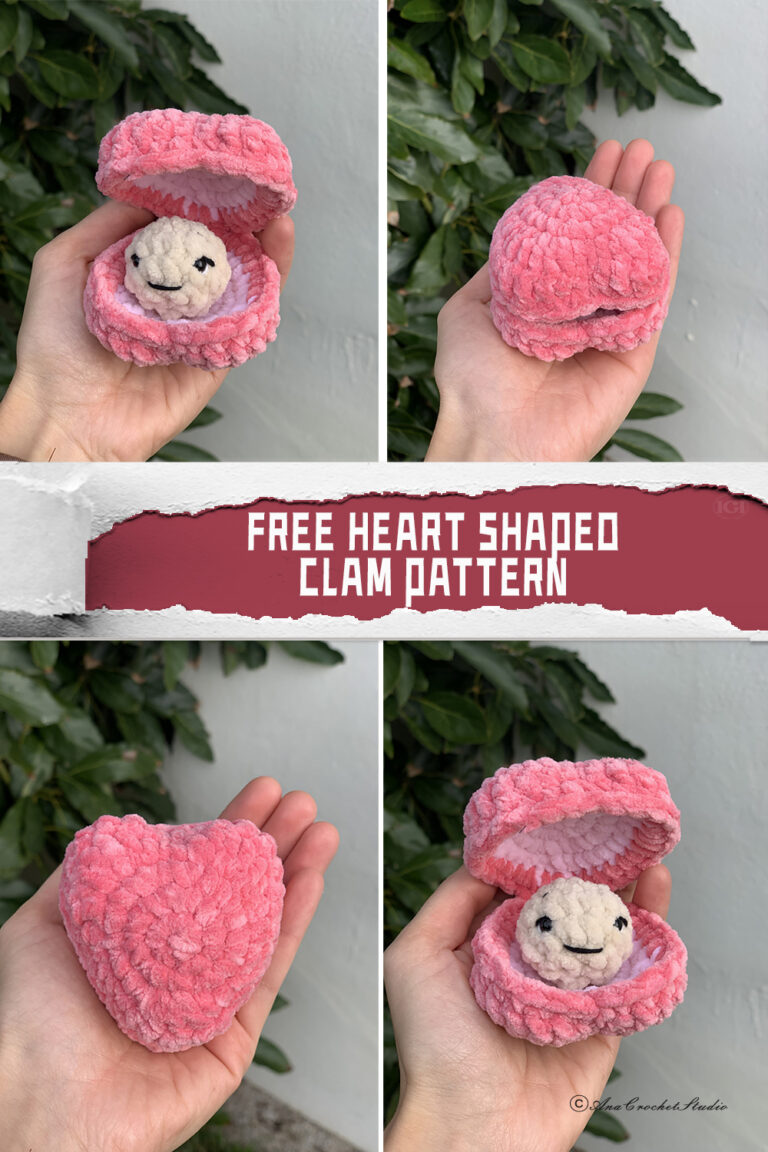 FREE Heart Shaped Clam Crochet Pattern - iGOODideas.com