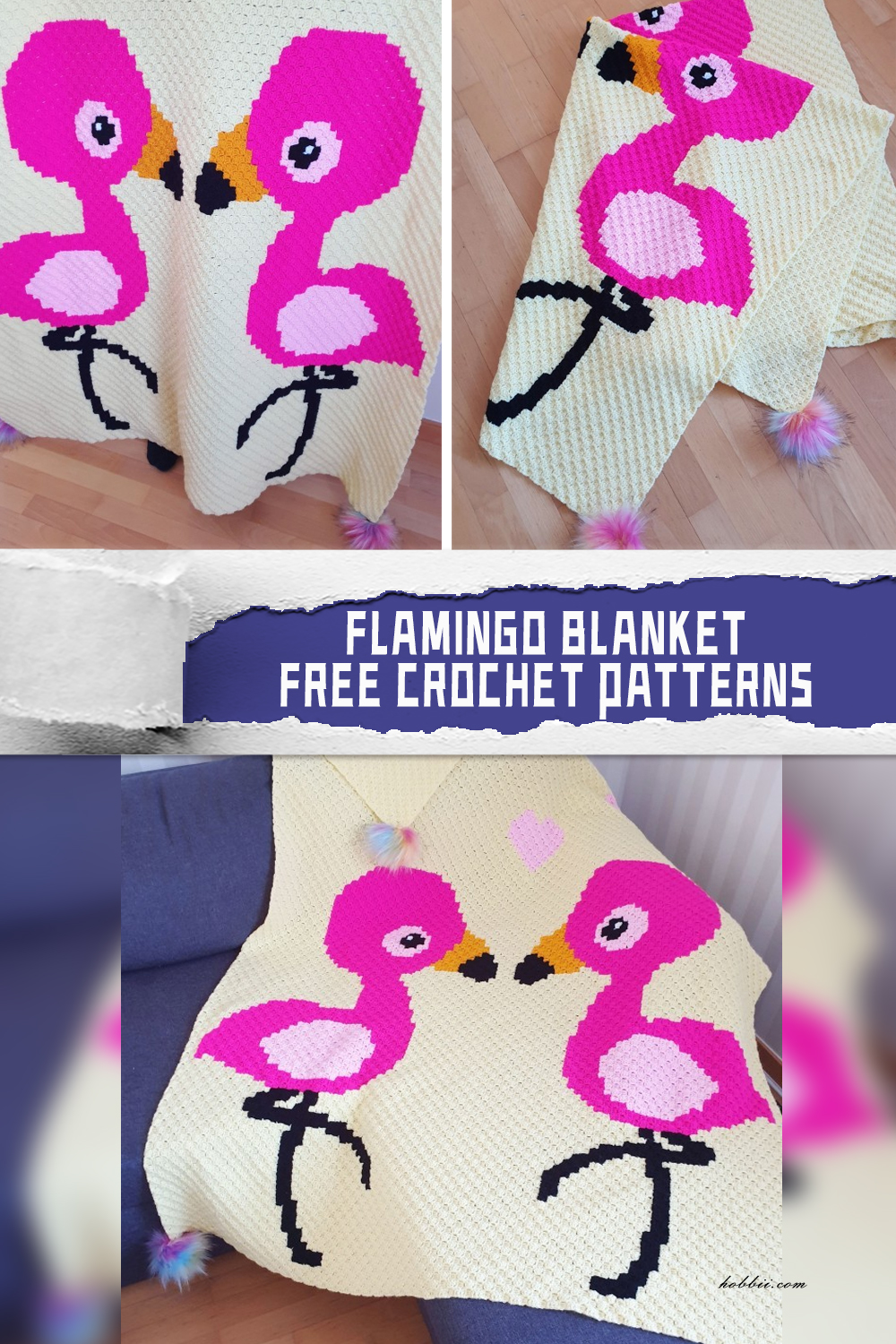 Flamingo Blanket Crochet Patterns - FREE - iGOODideas.com