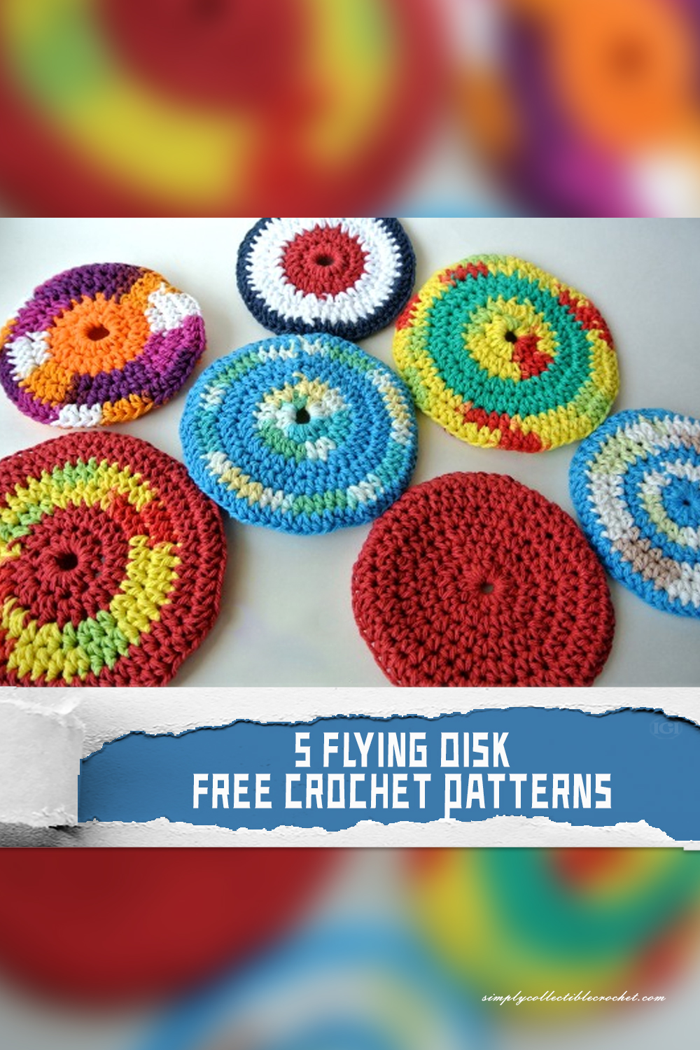 5 Flying Disk Crochet Patterns - FREE - iGOODideas.com