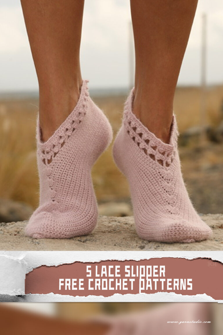 5 Lace Slipper Crochet Patterns - FREE - iGOODideas.com