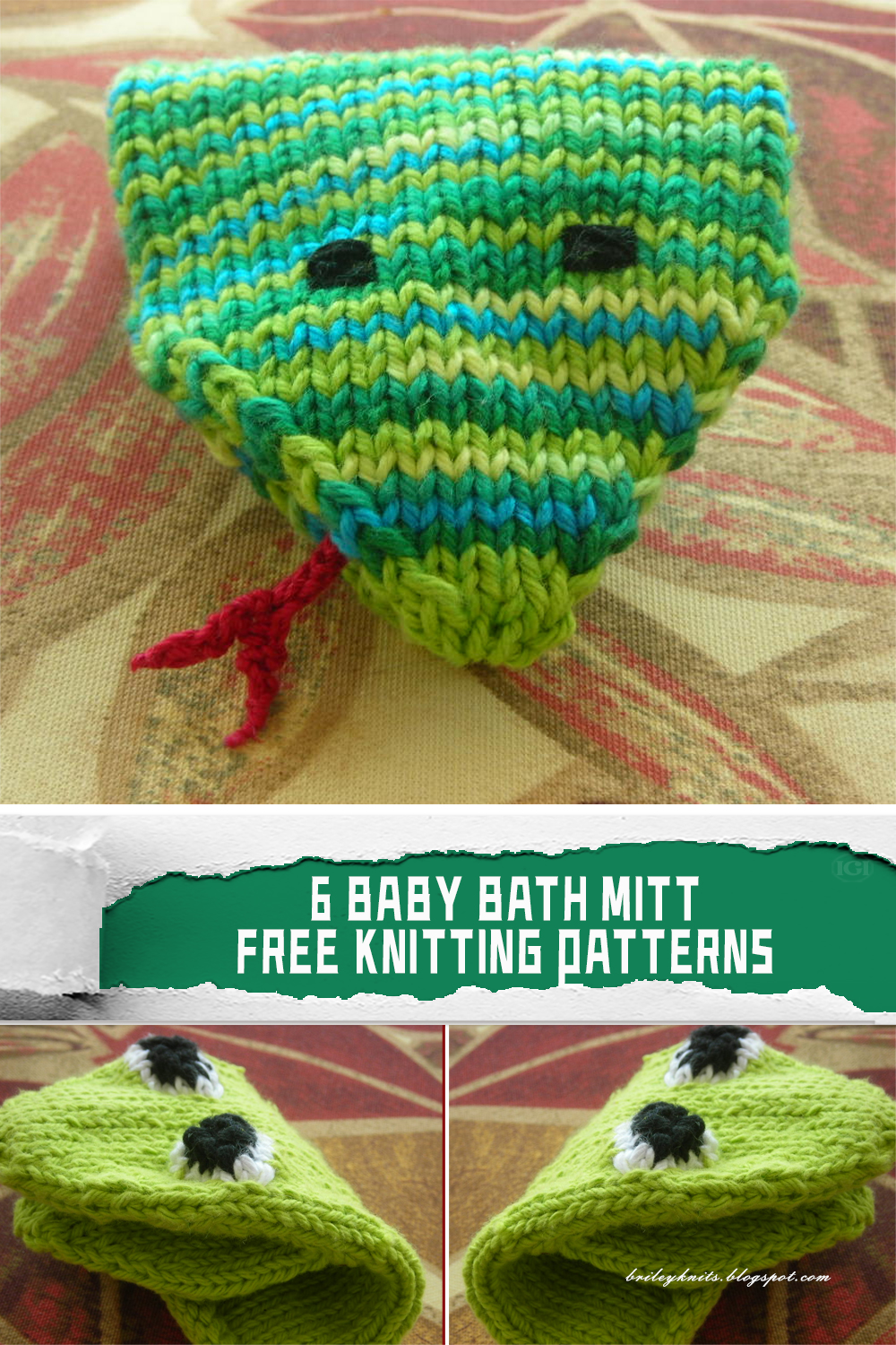 6 Baby Bath Mitt Knitting Patterns - FREE - iGOODideas.com