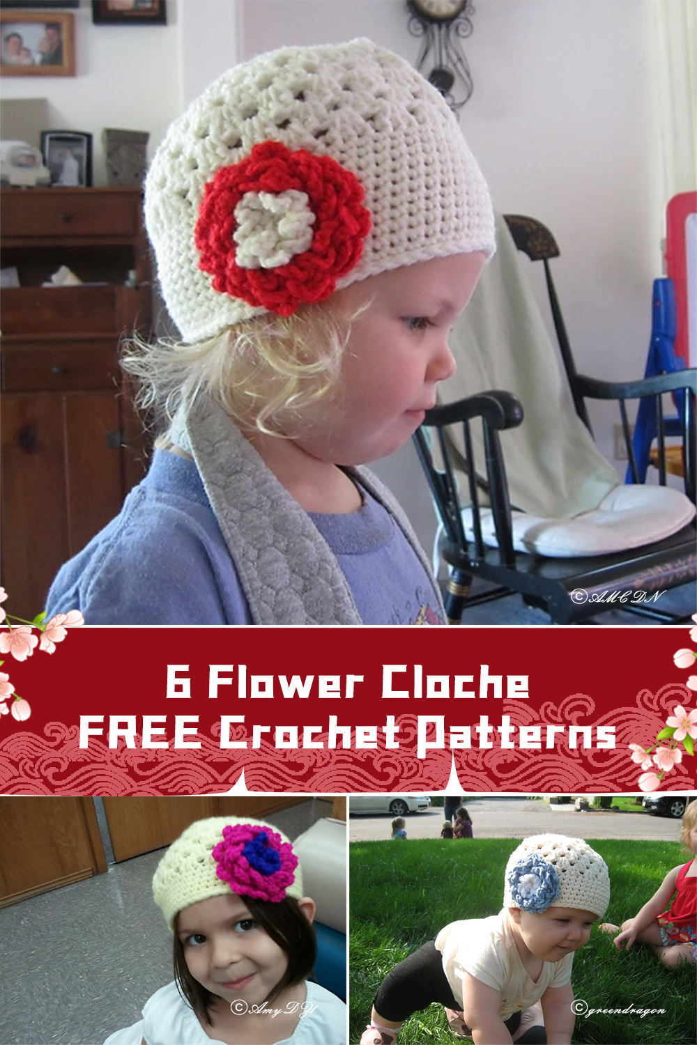 6 Flower Cloche Crochet Patterns - FREE - iGOODideas.com