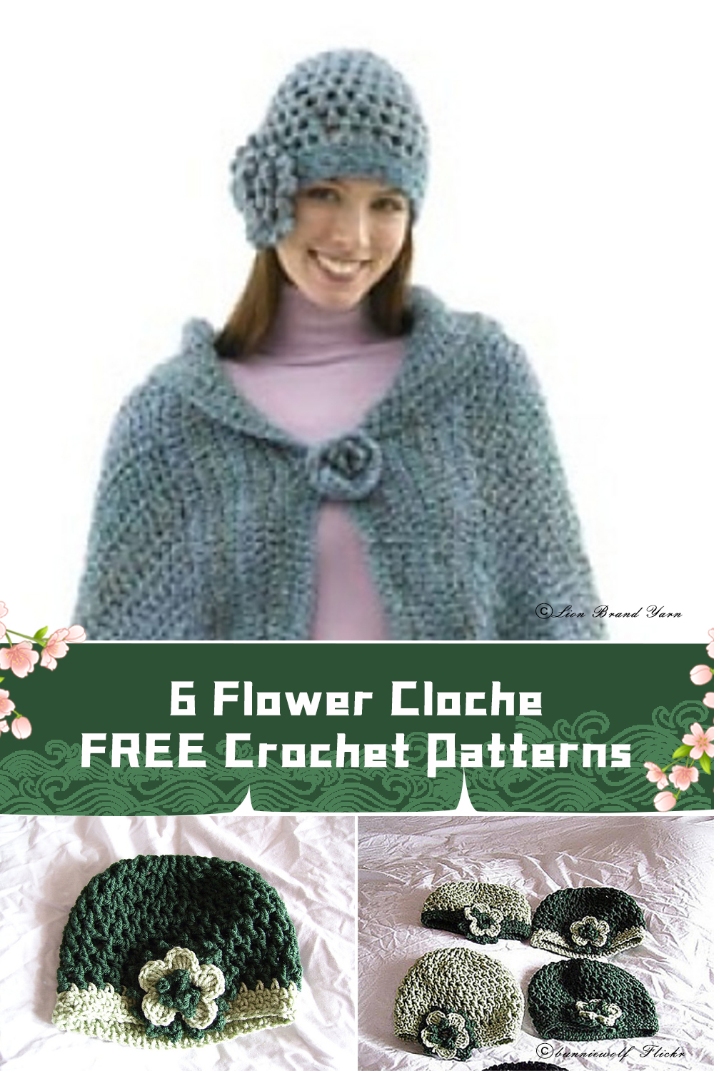 6 Flower Cloche Crochet Patterns - FREE - iGOODideas.com
