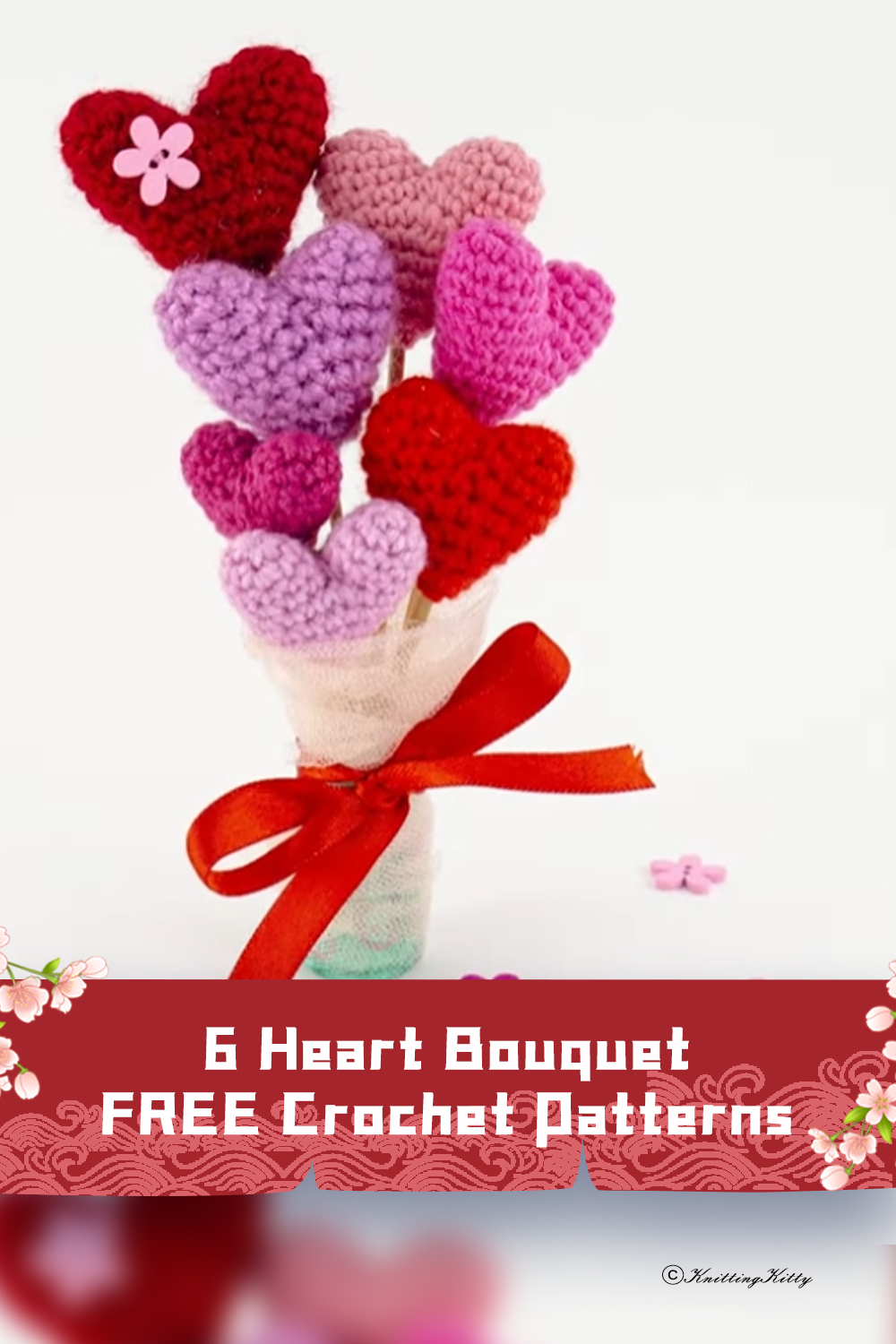 6 Heart Bouquet Crochet Patterns - FREE - iGOODideas.com