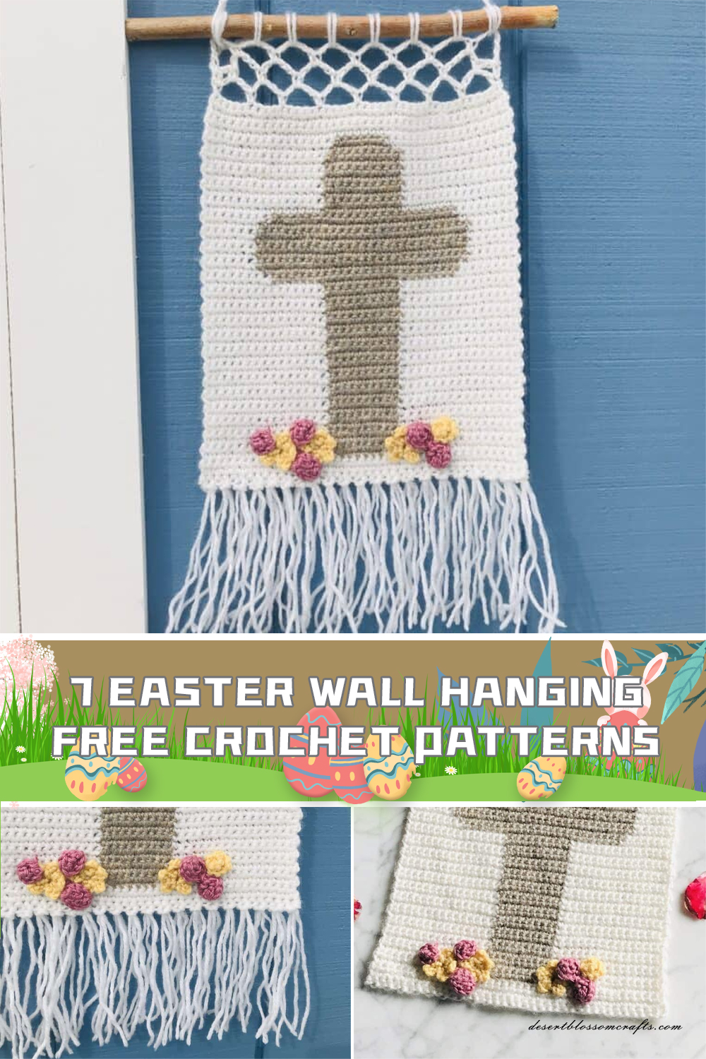 7 Easter Wall Hanging Crochet Patterns -FREE - iGOODideas.com