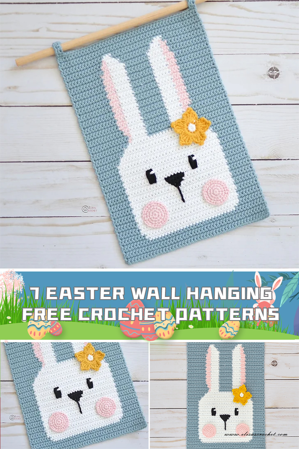 7 Easter Wall Hanging Crochet Patterns -FREE - iGOODideas.com