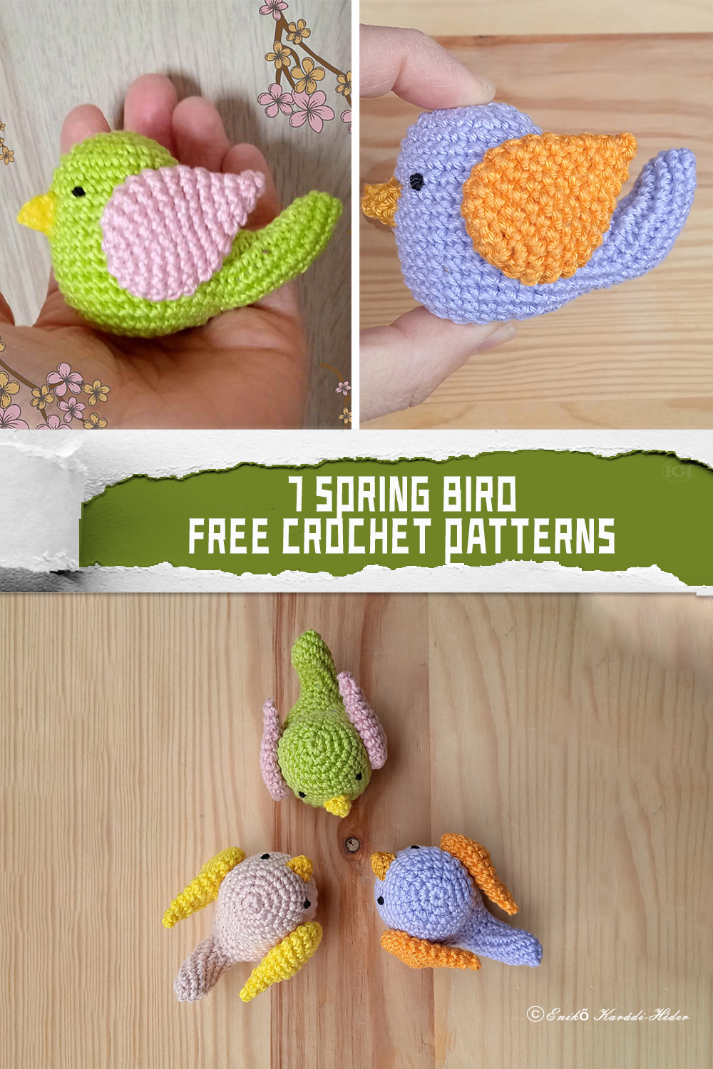 7 Spring Bird Crochet Patterns - FREE - iGOODideas.com