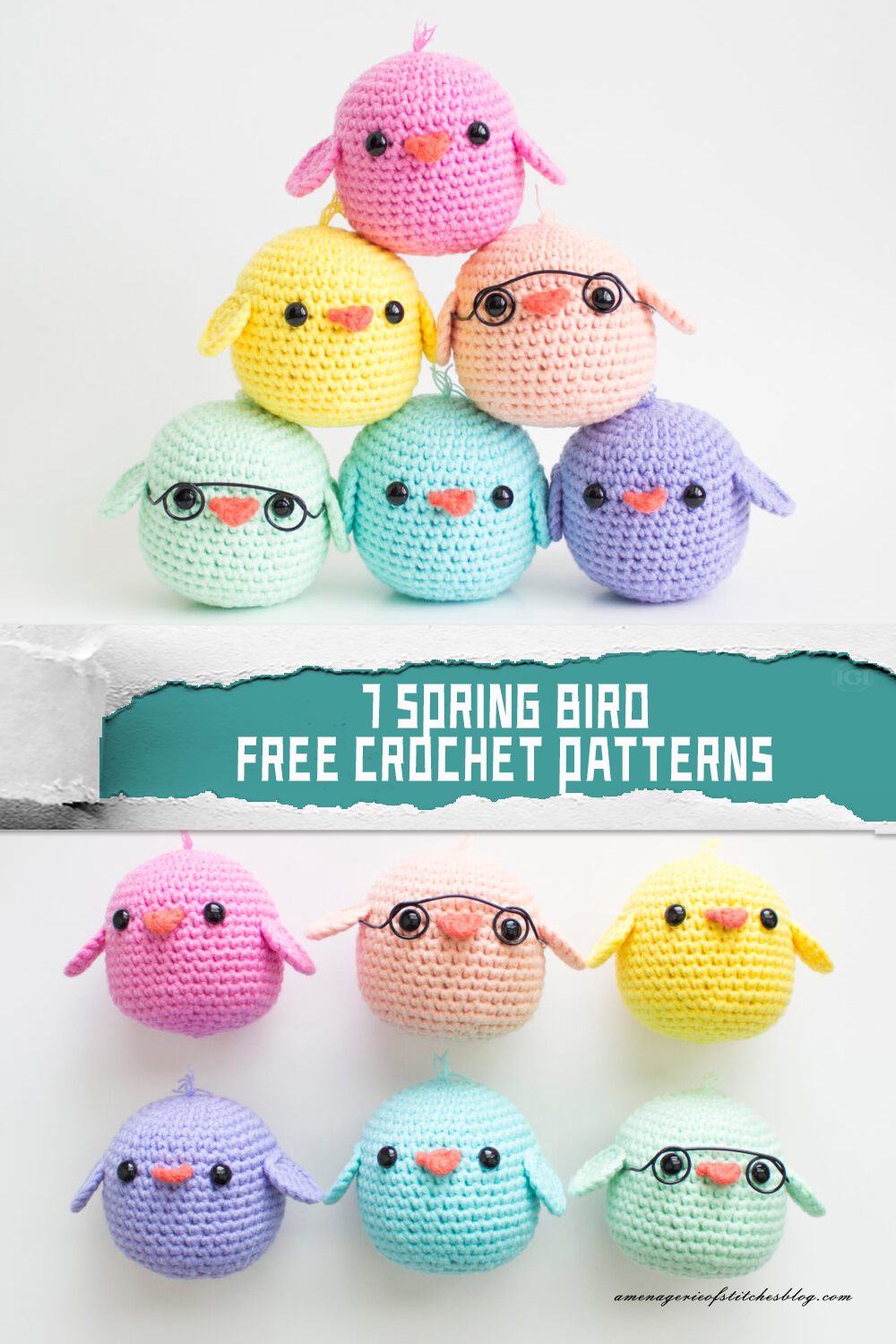 7 Spring Bird Crochet Patterns - FREE - iGOODideas.com