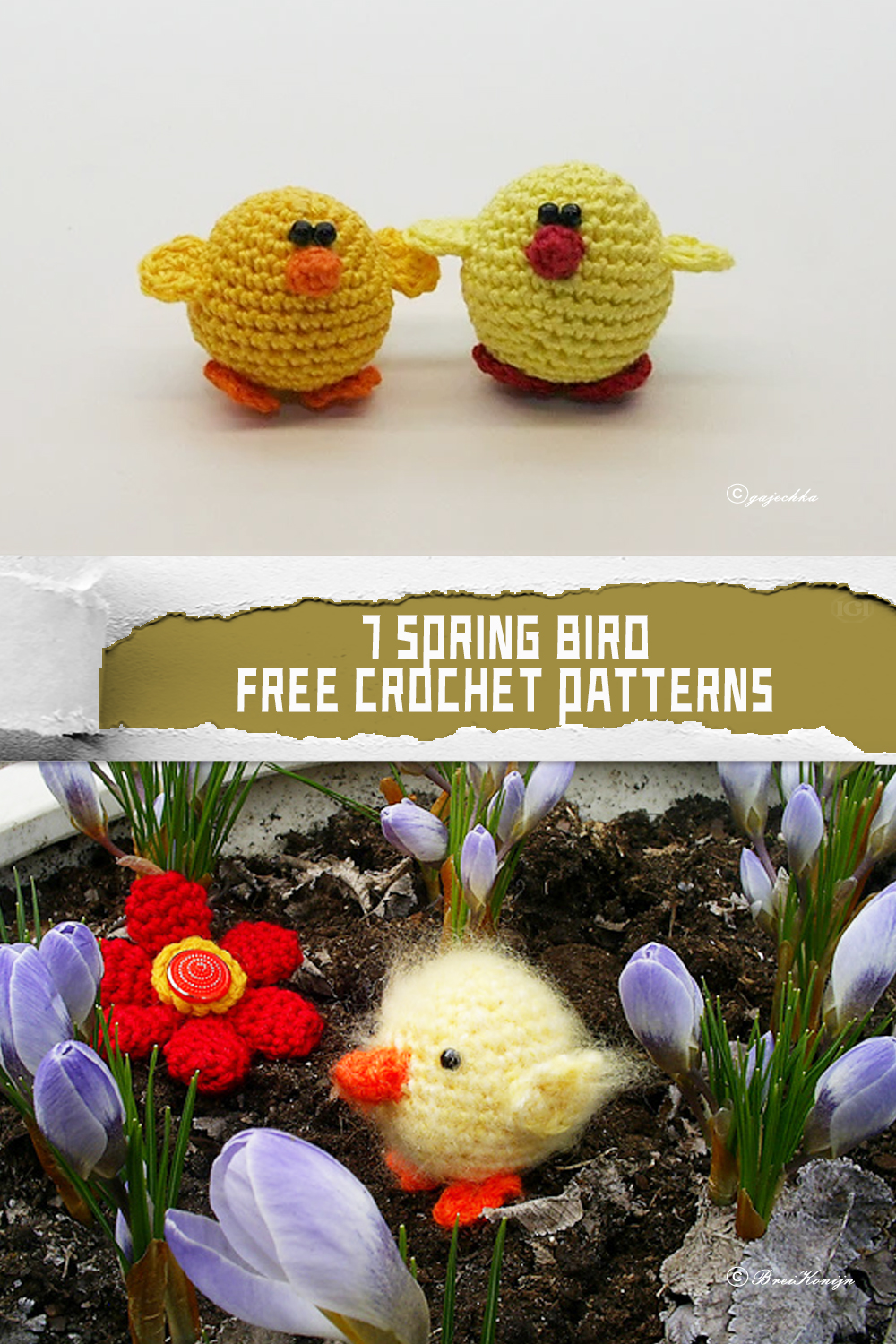 7 Spring Bird Crochet Patterns - FREE - iGOODideas.com