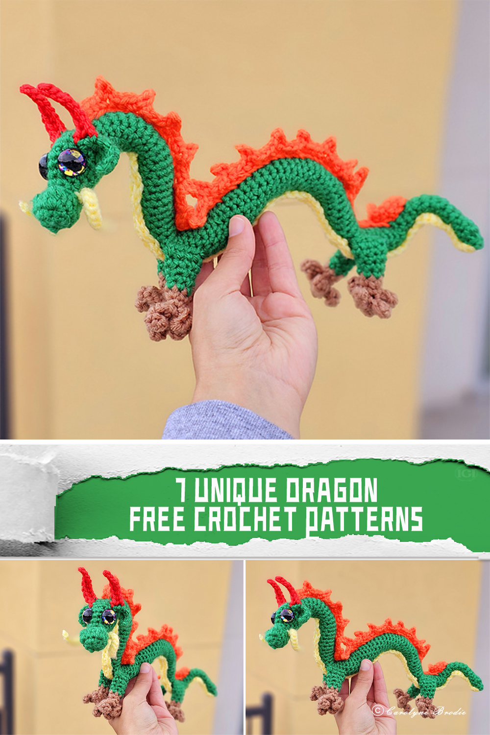 7 Unique Dragon Crochet Patterns - FREE - iGOODideas.com