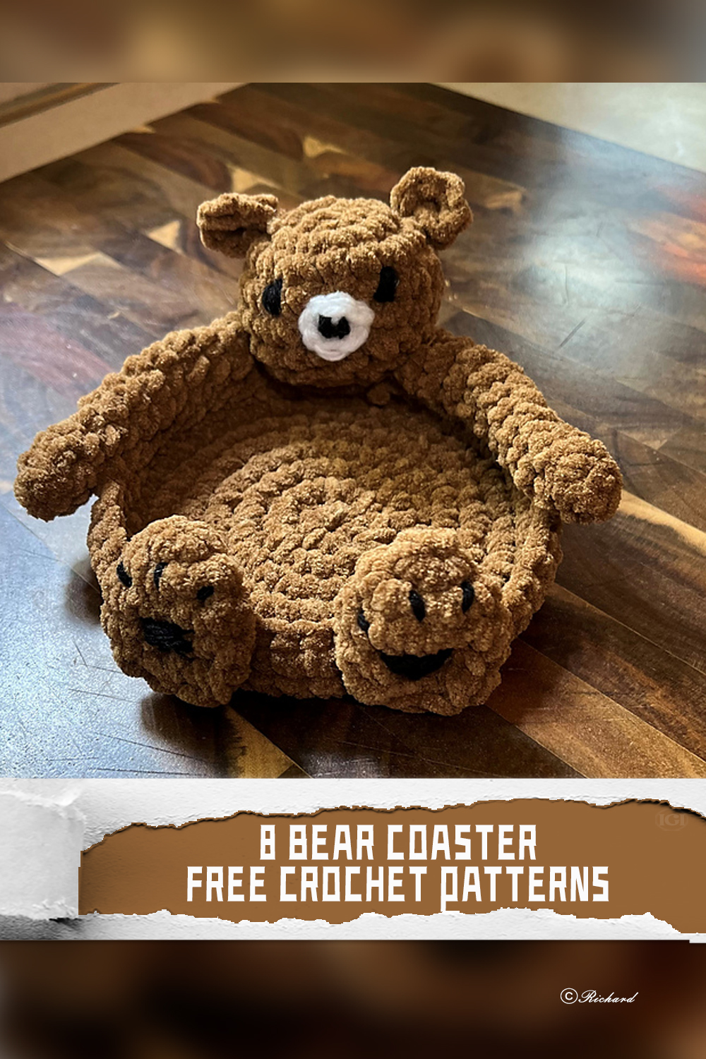 8 Bear Coaster Crochet Patterns – FREE - iGOODideas.com