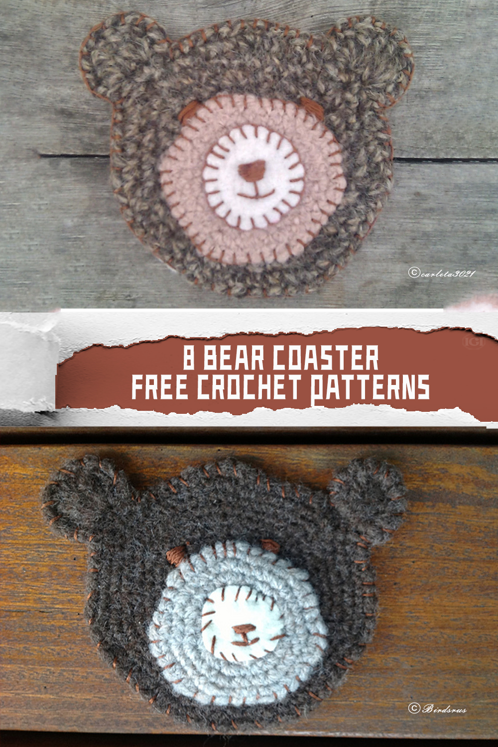 8 Bear Coaster Crochet Patterns – FREE - iGOODideas.com