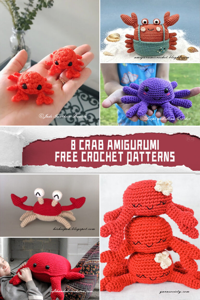 8 Crab Amigurumi Crochet Patterns - FREE - iGOODideas.com