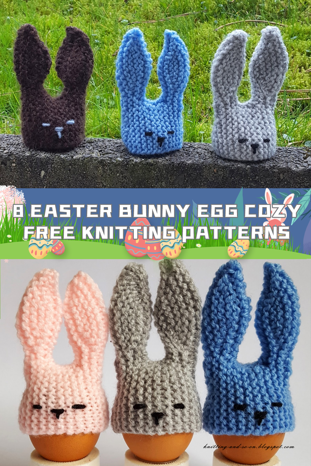 8 Easter Bunny Egg Cozy Knitting Patterns - FREE - iGOODideas.com