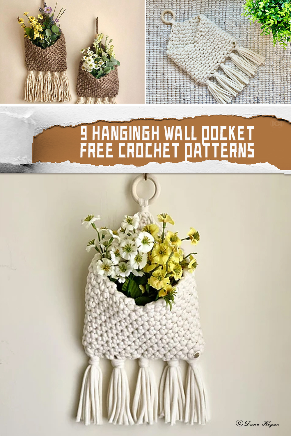 9 Hangingh Wall Pocket Crochet Patterns - FREE - iGOODideas.com